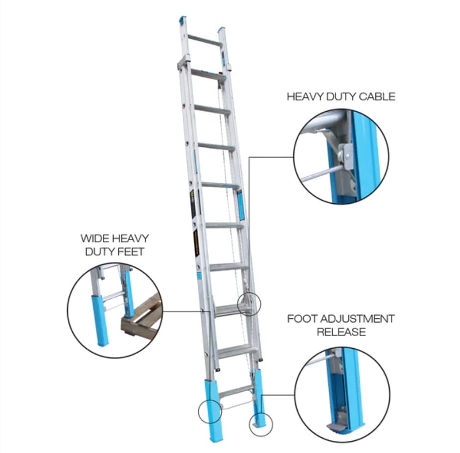 Easy Access Trade Series Extension Ladder with Leveller Feet ...